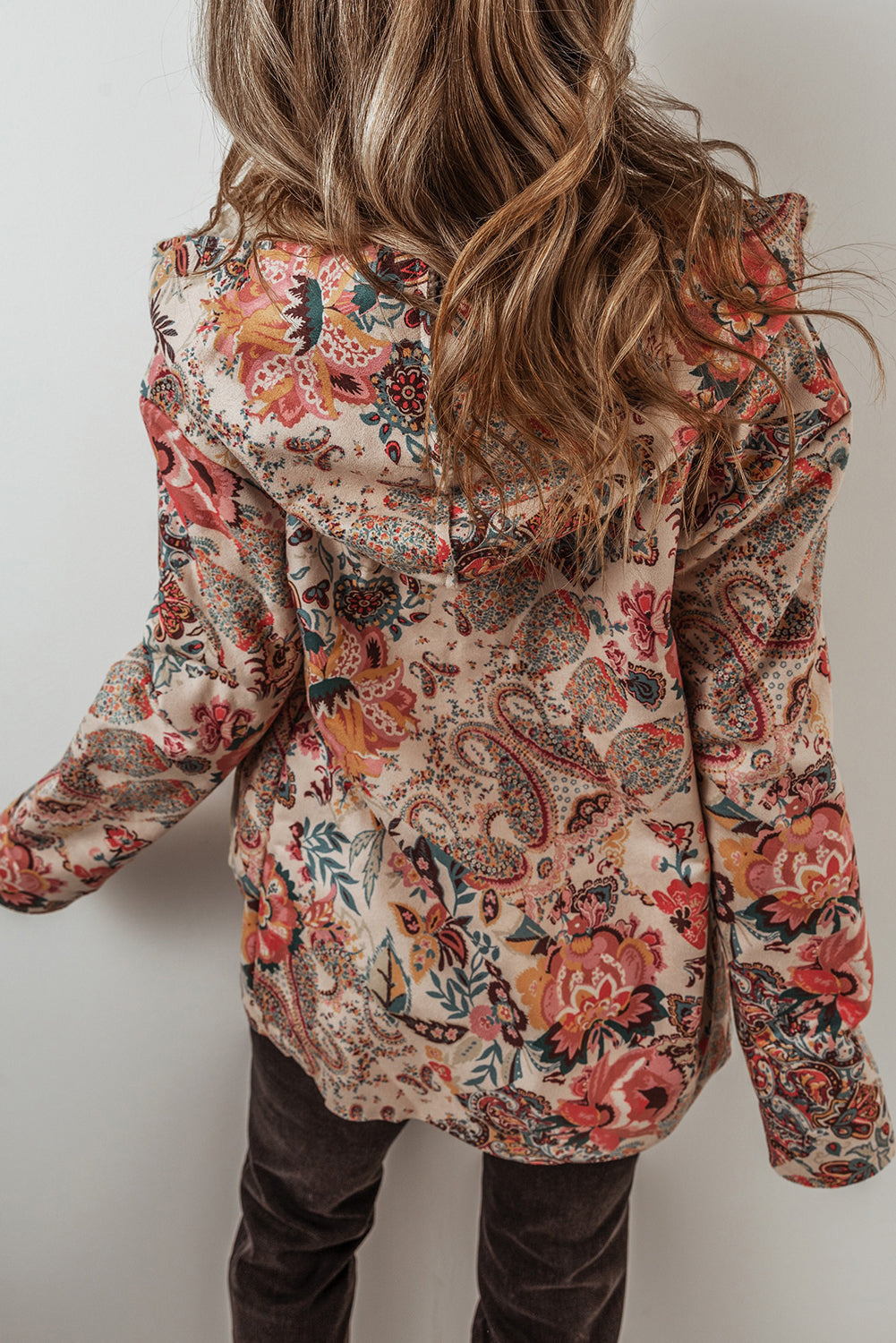 Beige Vintage Paisley Floral Printed Sherpa Lined Hooded Jacket – Monroe Collective