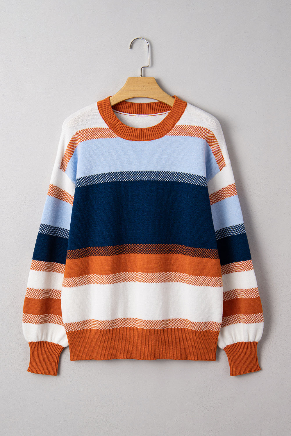 Dark Blue Color Block Round Neck Tunic Sweater – Monroe Collective